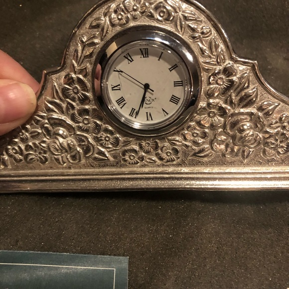 Lenox | Accents | Vintage Lenox Pewter Shelf Clock Kirk Stieff ...